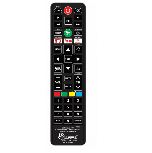 LRIPL UN191 6-in-1 IR Universal Replacement Remote for Croma, Fortex,