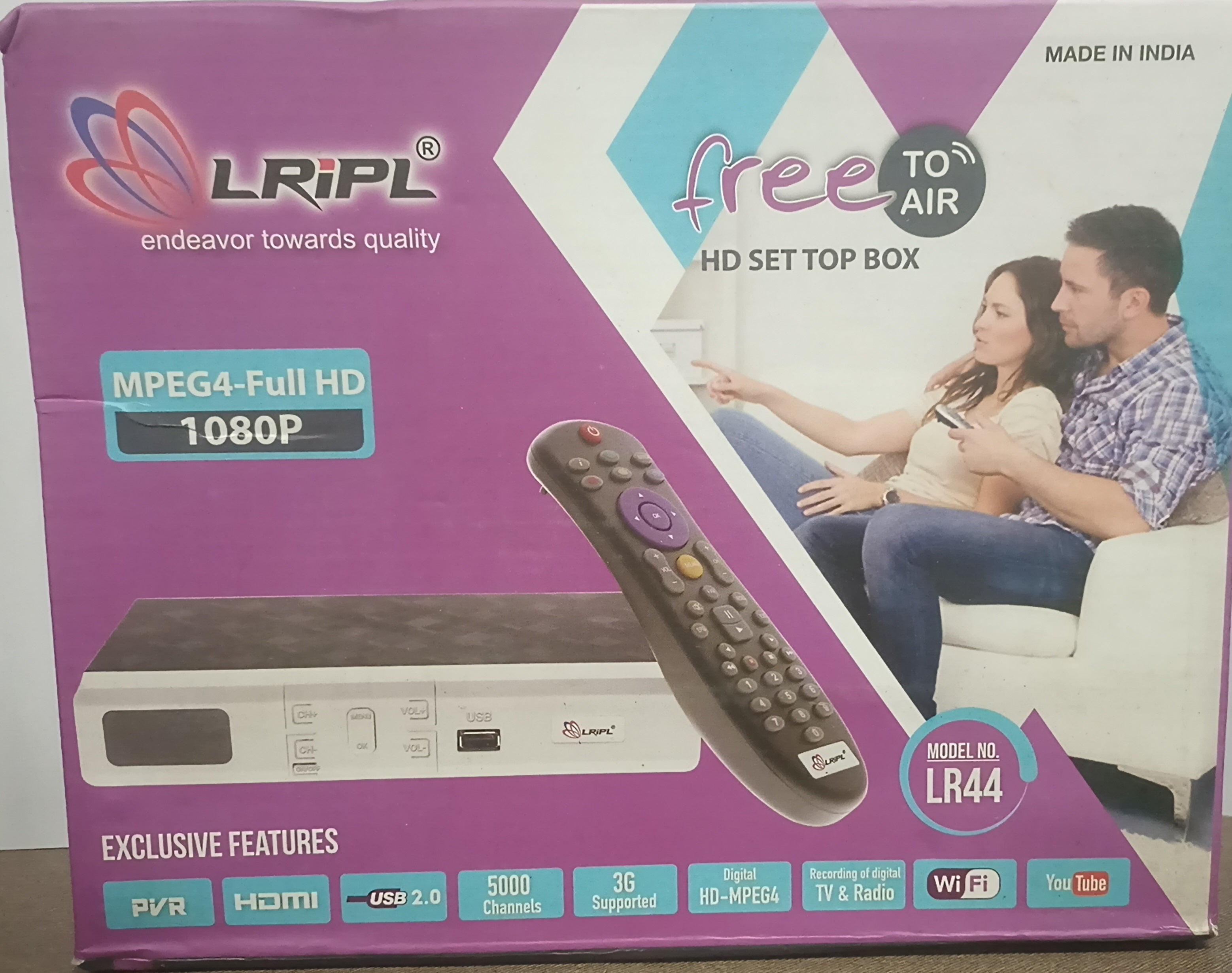 LRIPL LR44 MPEG-4 Set Top Box for Free to Air Channels